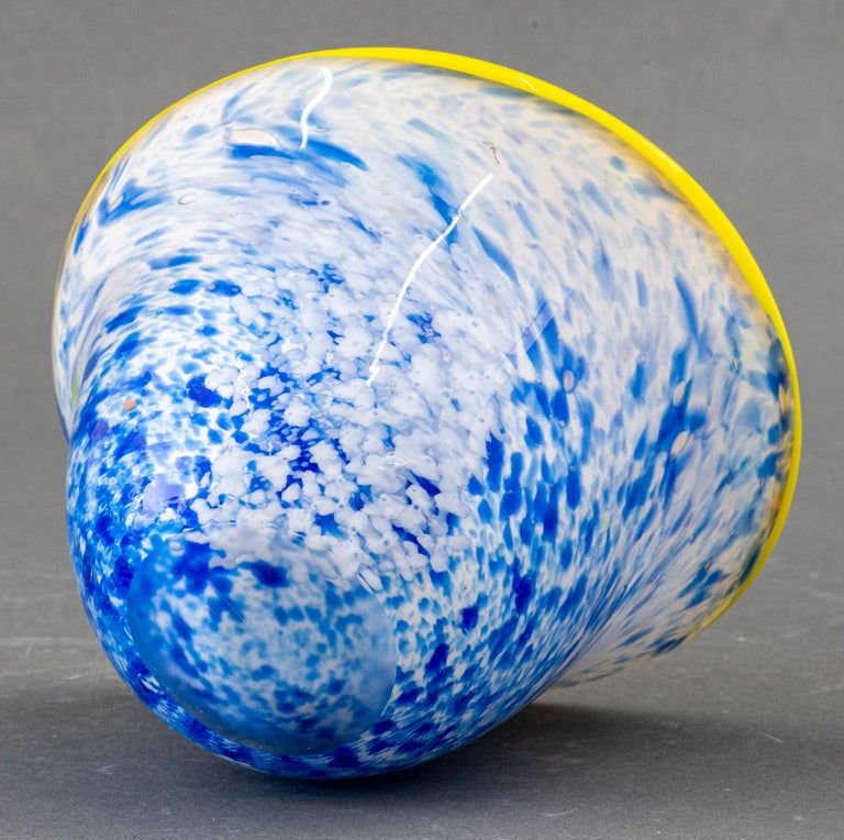 Murano Style Hand-Blown Decorative Glass Bowl For Sale at 1stDibs