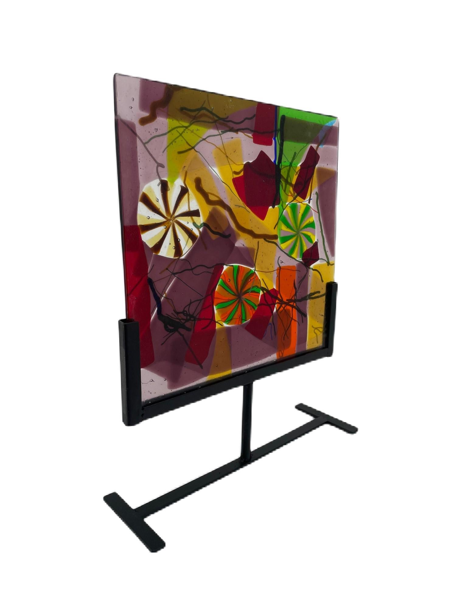 Murano Sub Line Glass Object by Artist Raffael Eros For Sale at 1stDibs