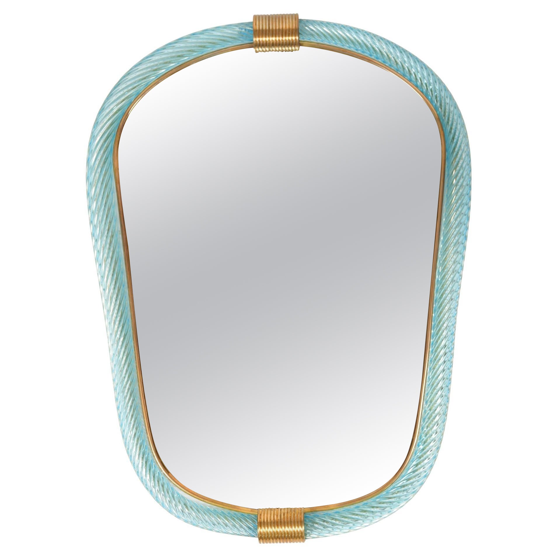 Murano pink Twisted Rope 'Firenze' Mirror in the Style of Barovier e ...