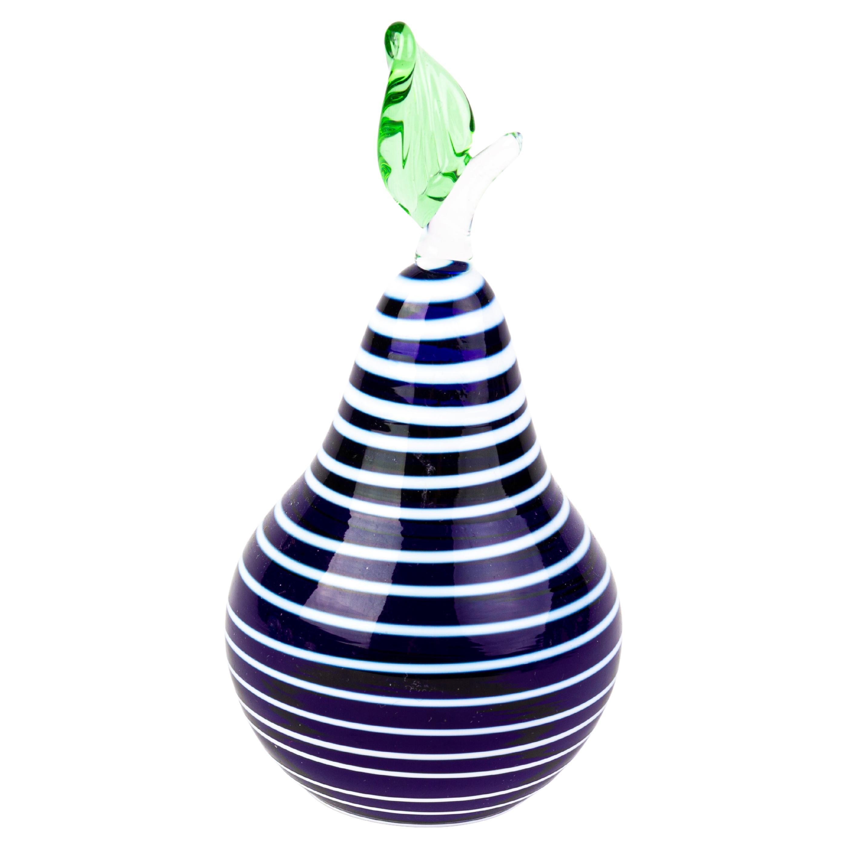 Murano Venetian Glass Designer Desk Paperweight Pear Sculpture For Sale ...