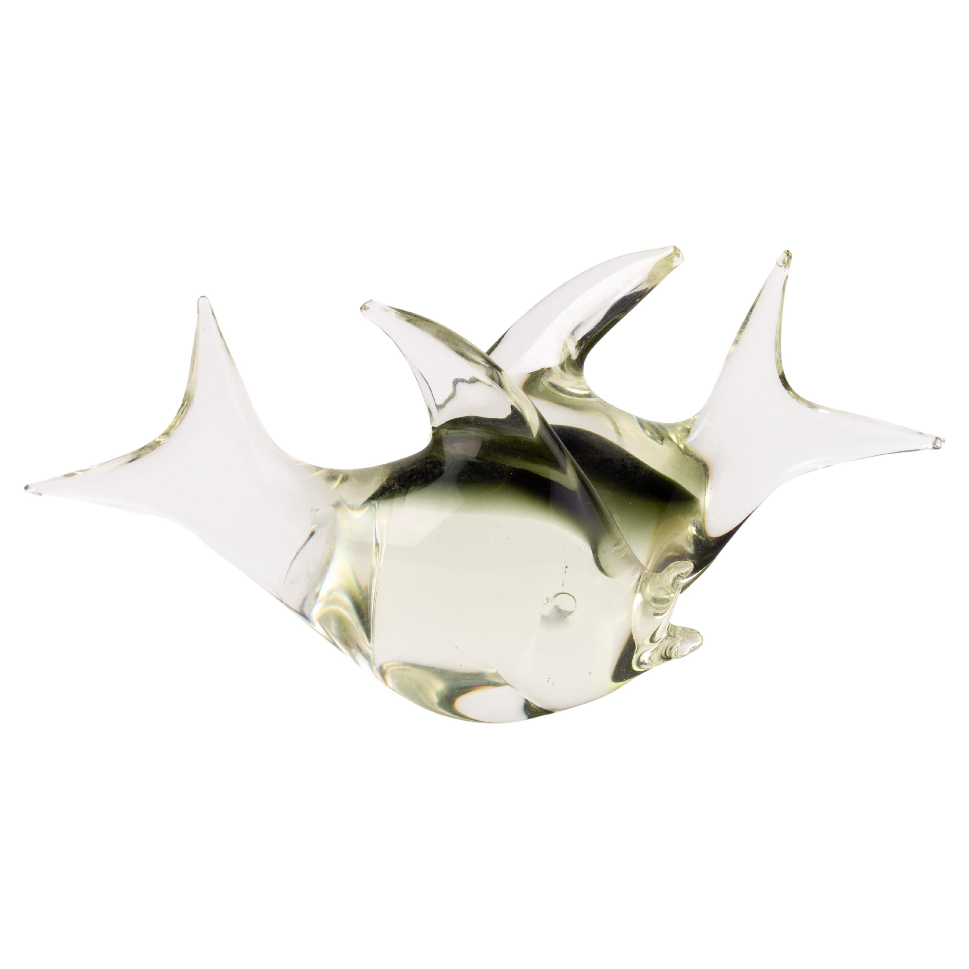 Murano Venetian Glass Designer Fish Sculpture For Sale at 1stDibs