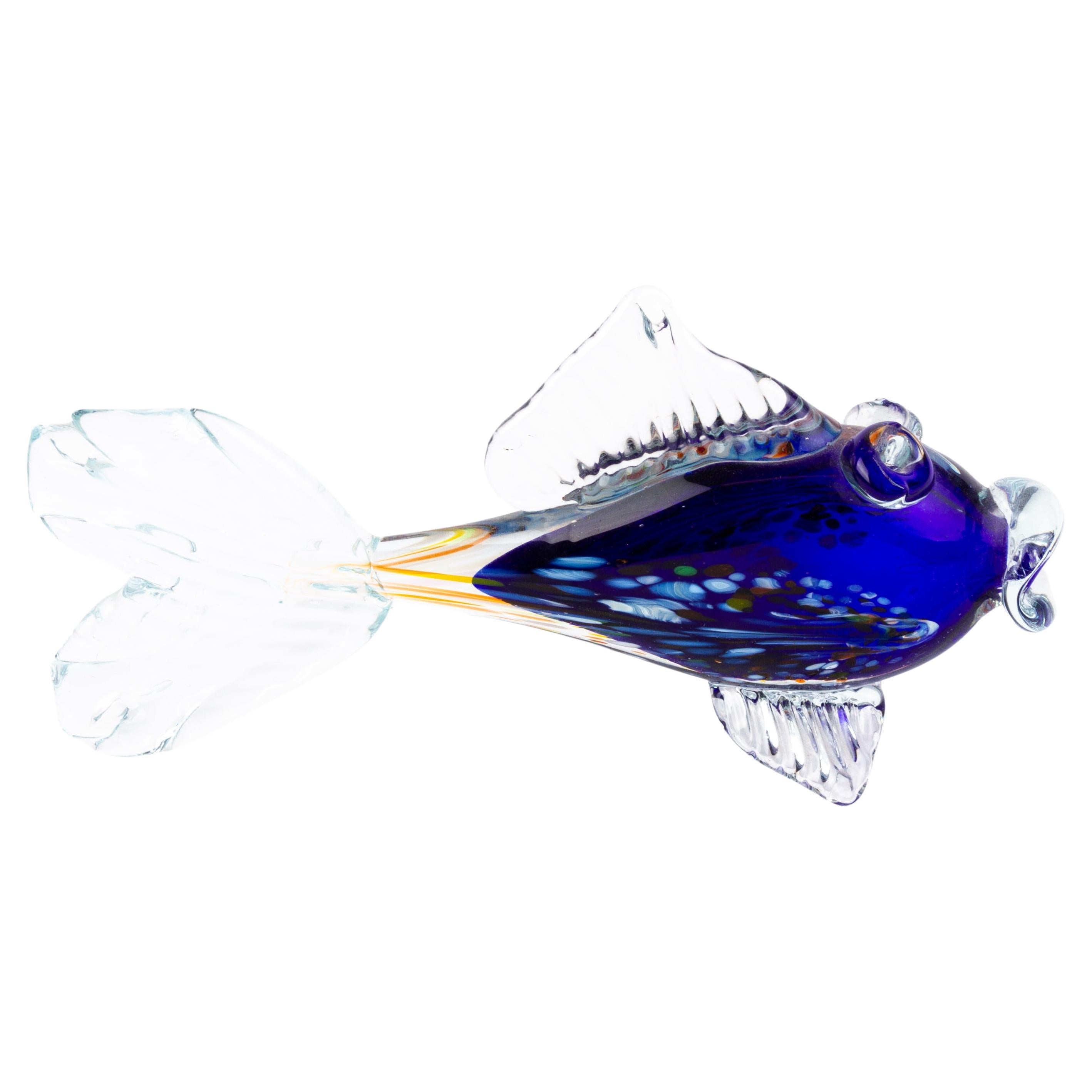 Murano Venetian Glass Designer Fish Sculpture For Sale at 1stDibs