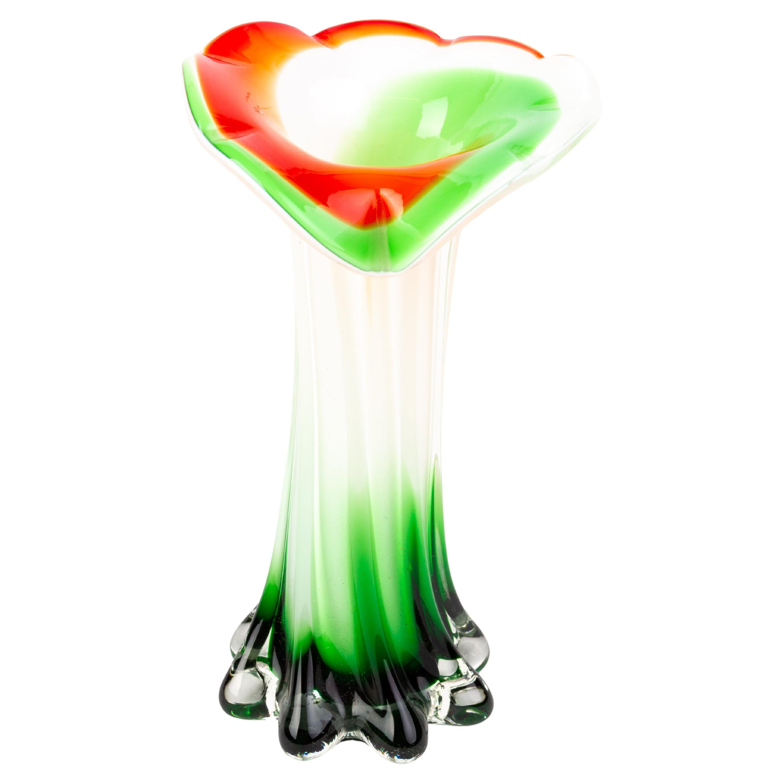 Murano Venetian Glass Designer Vase For Sale at 1stDibs