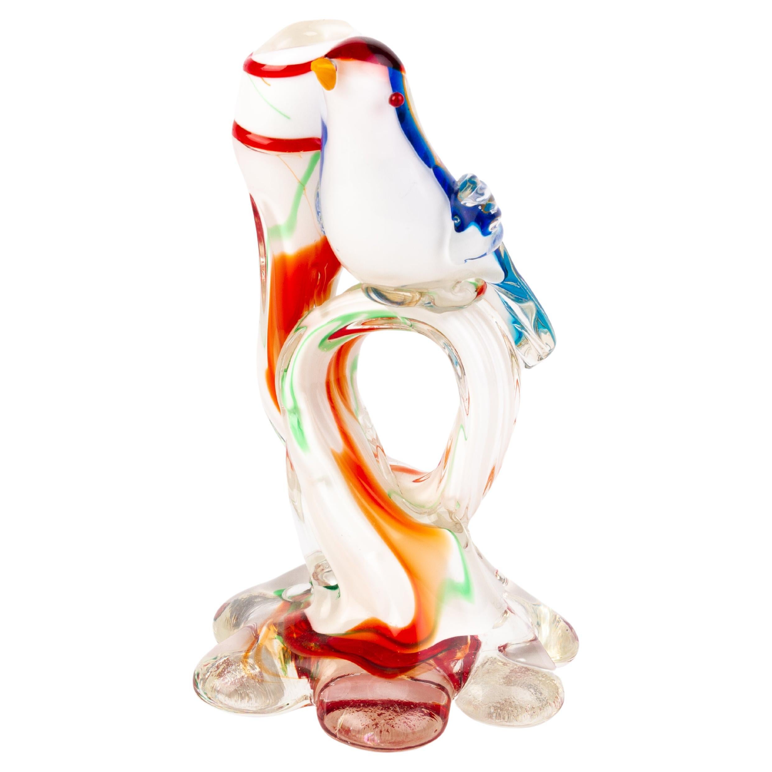 Murano Venetian Glass Sculpture Bird For Sale at 1stDibs