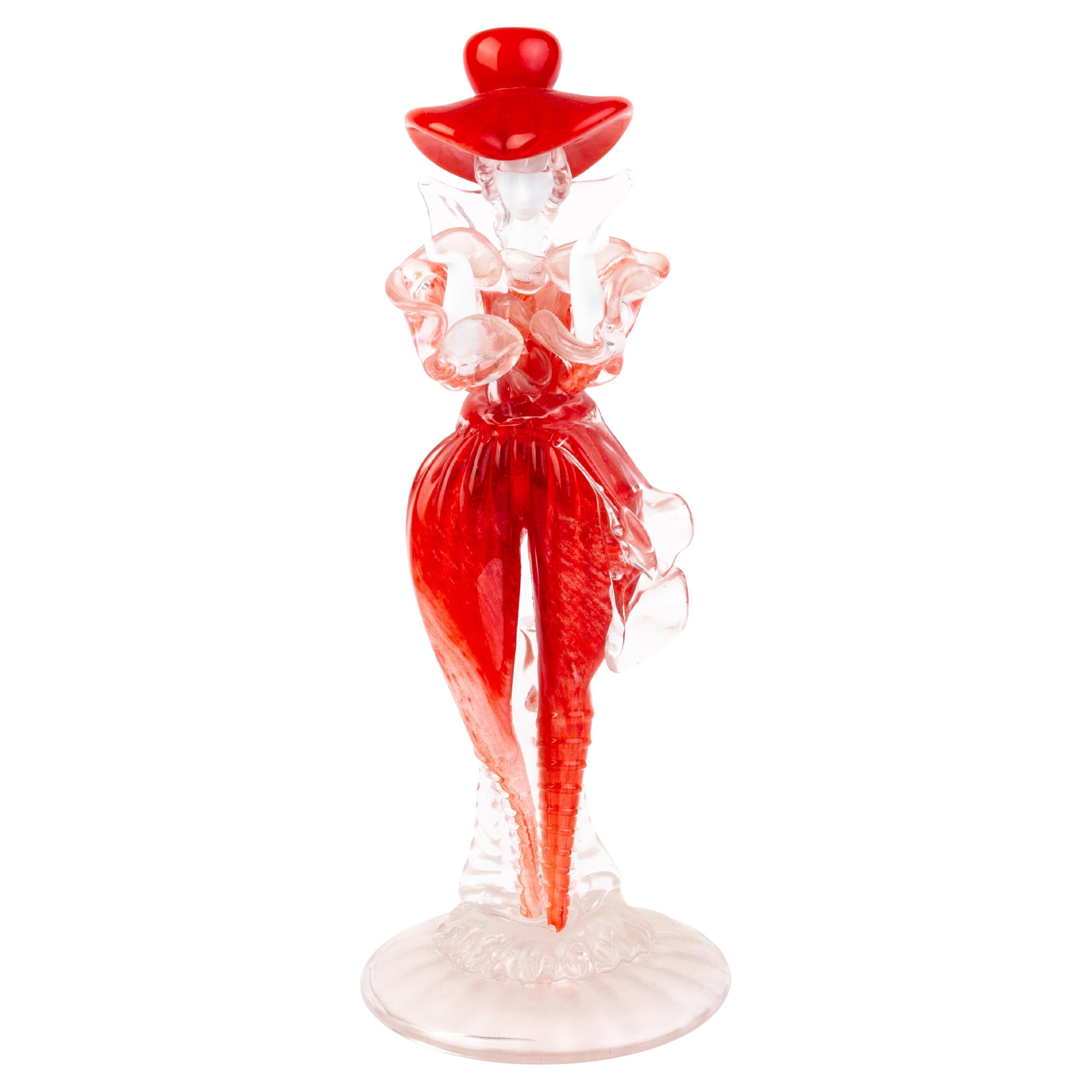 Murano Venetian Glass Sculpture Dancer For Sale at 1stDibs
