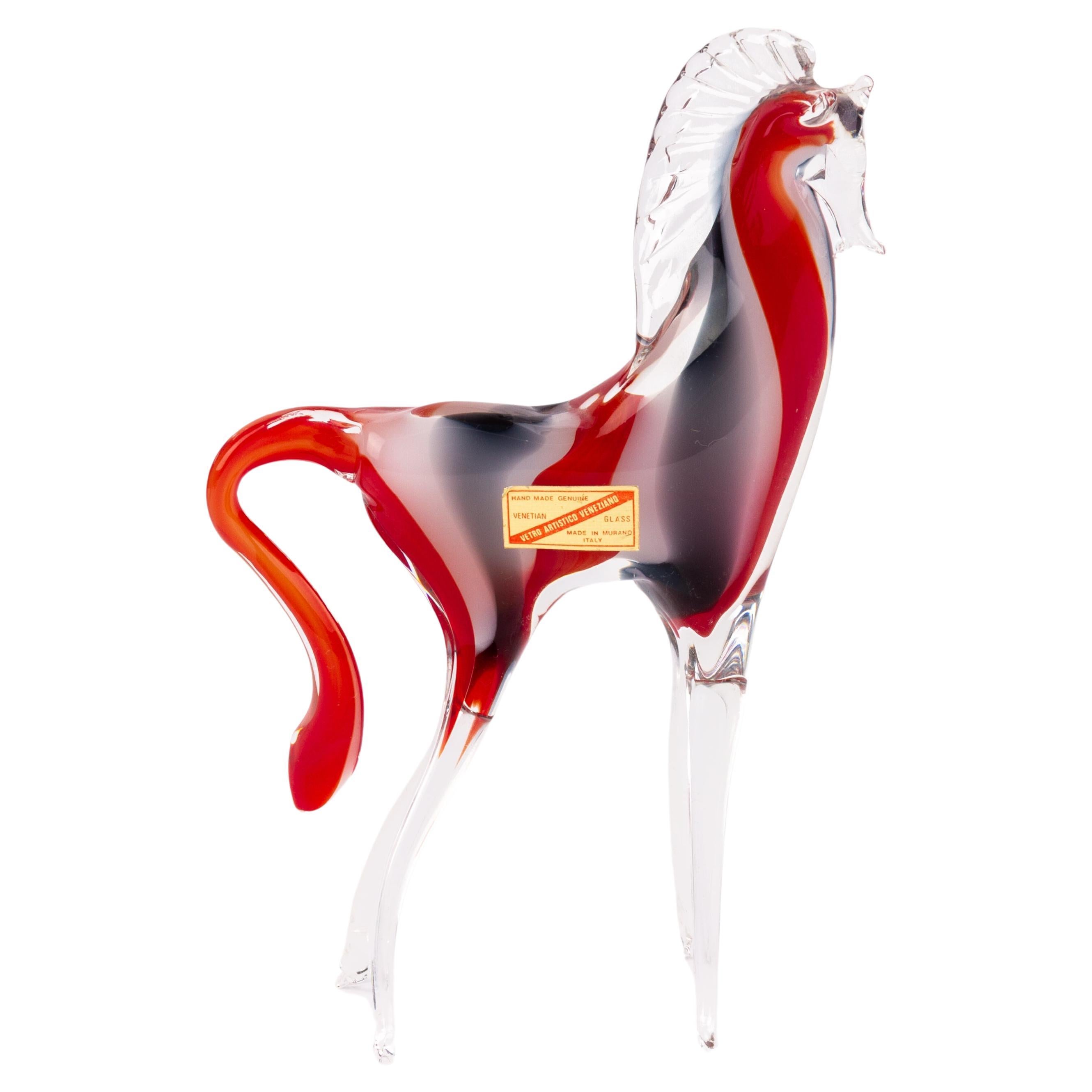 Murano Venetian Glass Sculpture Horse For Sale at 1stDibs
