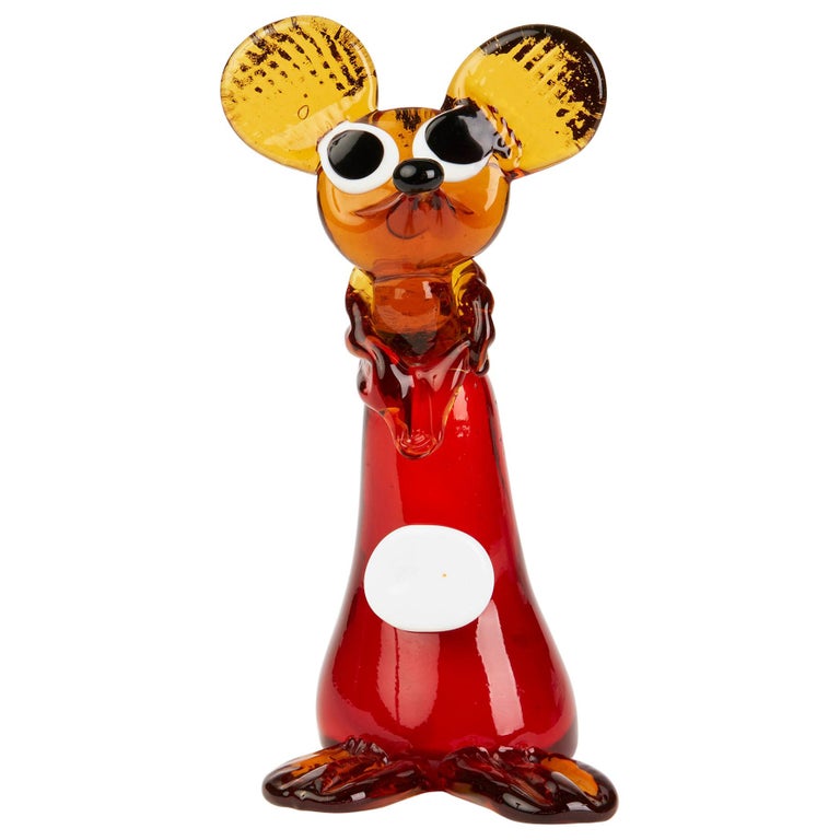 Murano Venetian Vintage Glass Mouse Figure, 1950s-1960s For Sale at ...