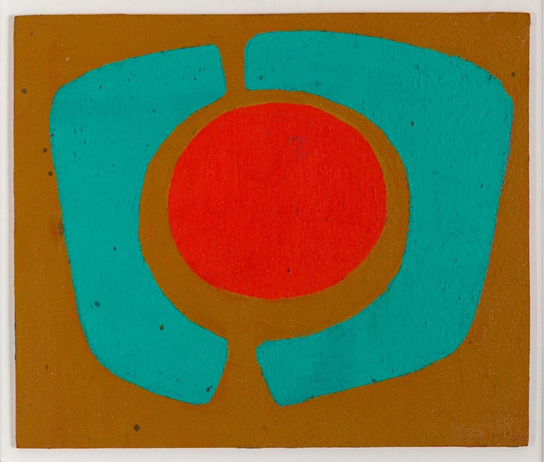 Murray Hantman Abstract Painting on Board, USA 1960s For Sale at 1stDibs