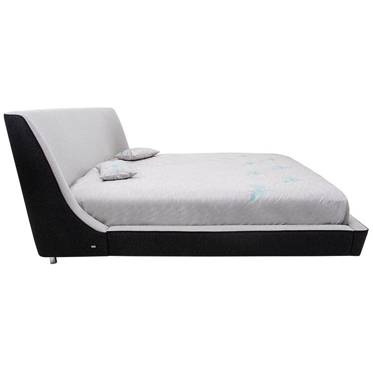 Musa Queen Bed in a Black and Oatmeal Fabric Combination For Sale at ...