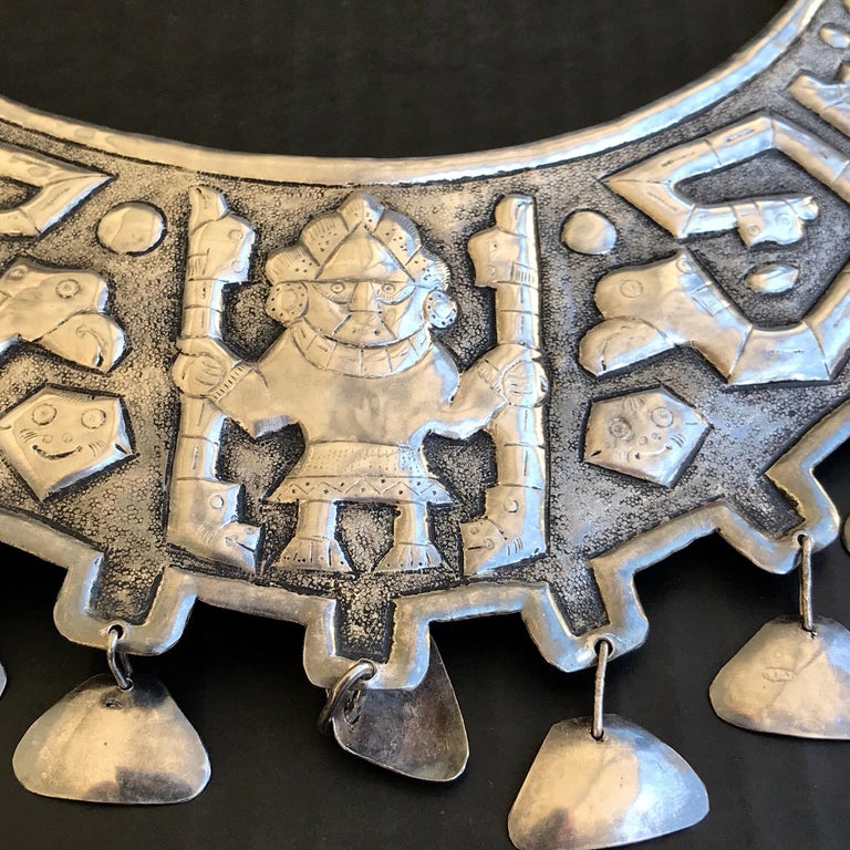 Museum Mounted Grand Tour Inca or Sipan Silver Official Necklace For ...