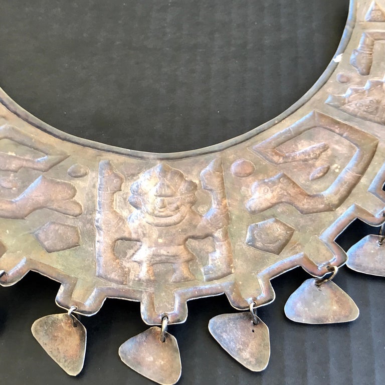 Museum Mounted Grand Tour Inca or Sipan Silver Official Necklace For ...