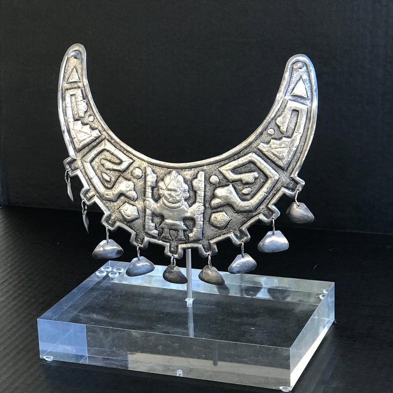 Museum Mounted Grand Tour Inca or Sipan Silver Official Necklace For ...