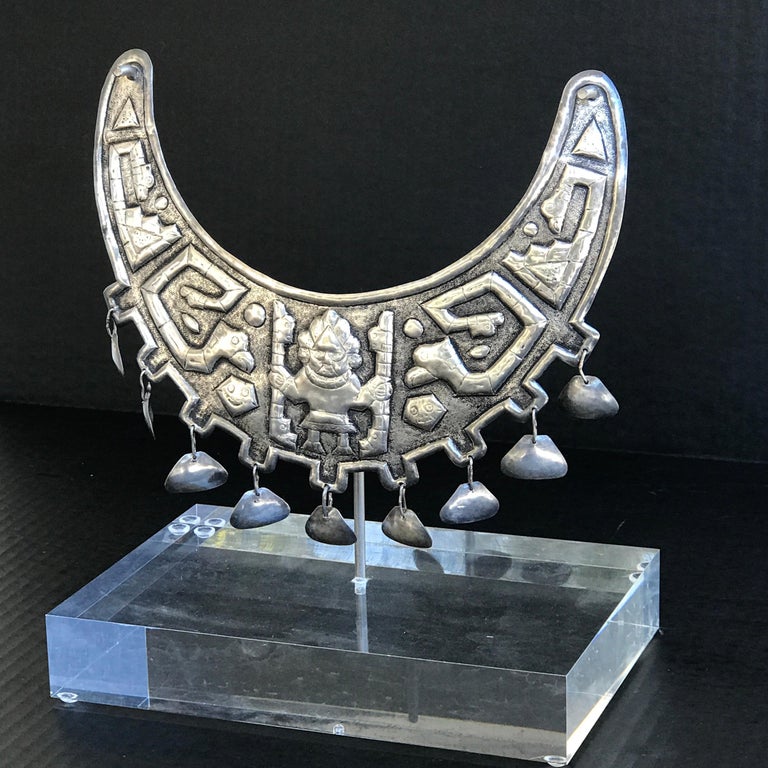 Museum Mounted Grand Tour Inca or Sipan Silver Official Necklace For ...