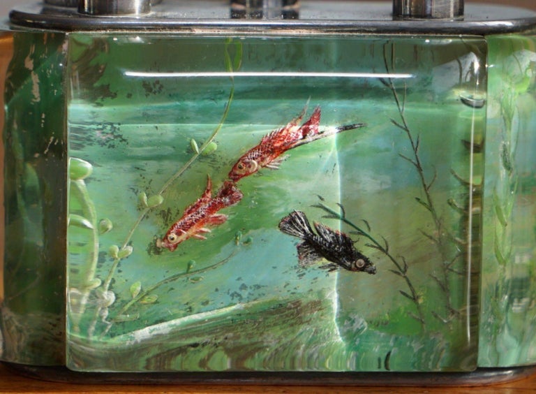 Museum Quality 1950s Dunhill Aquarium Oversized Table Lighter Made in ...