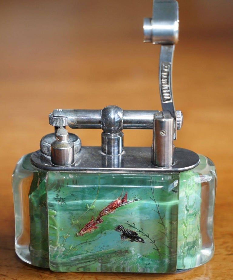 Museum Quality 1950s Dunhill Aquarium Oversized Table Lighter Made in ...