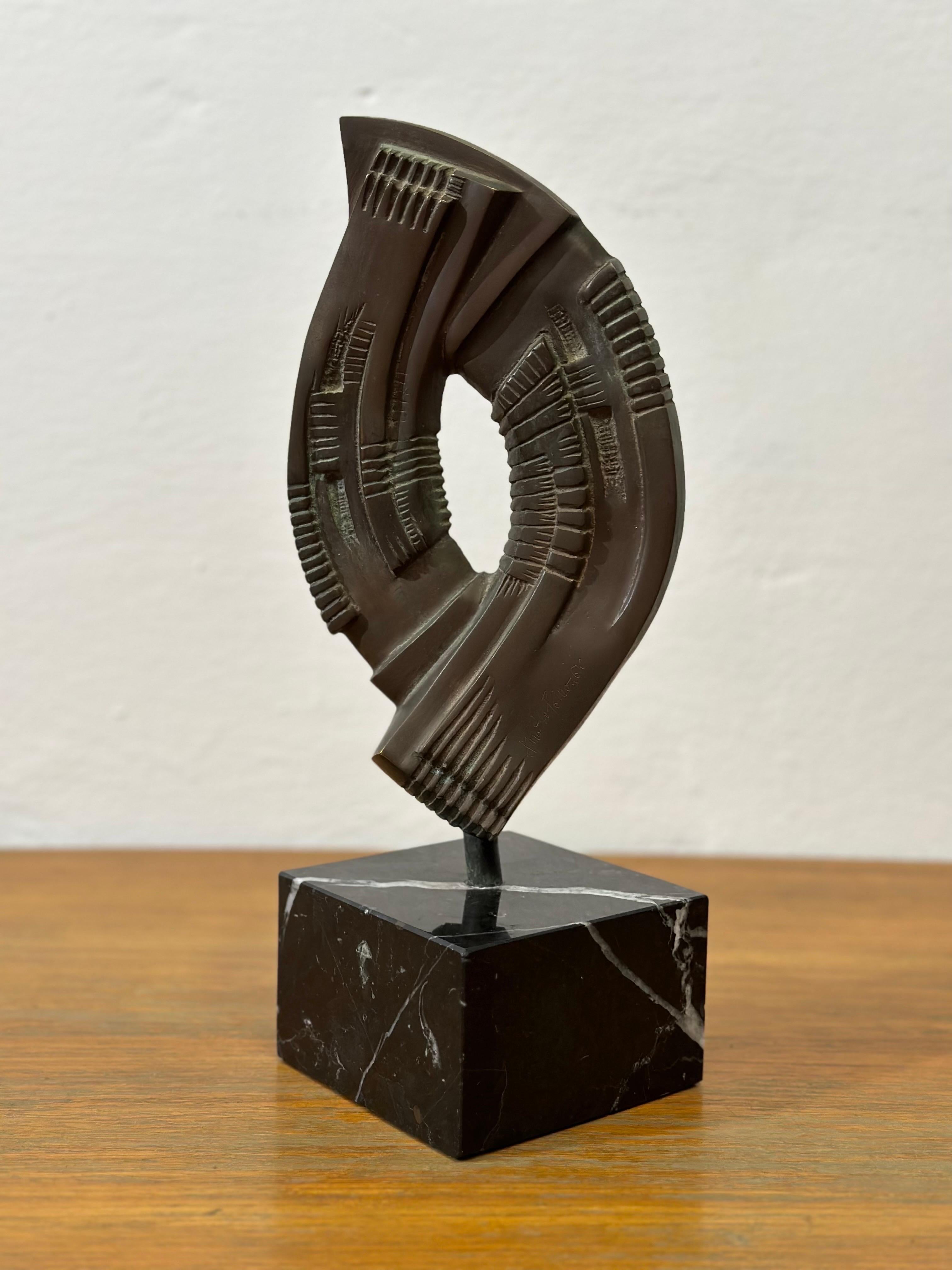 Museum-Quality Arnaldo Pomodoro Sculpture Signed in Bronze and Marble ...