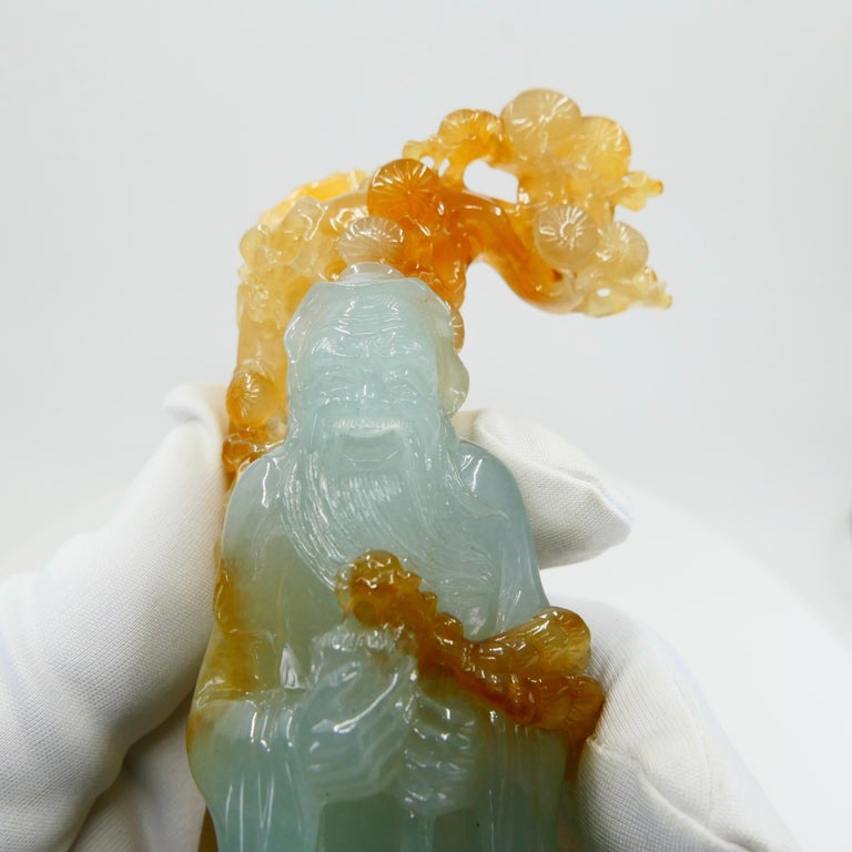 Museum Quality, Certified Natural Jadeite Jade 壽星公 Longevity Man ...