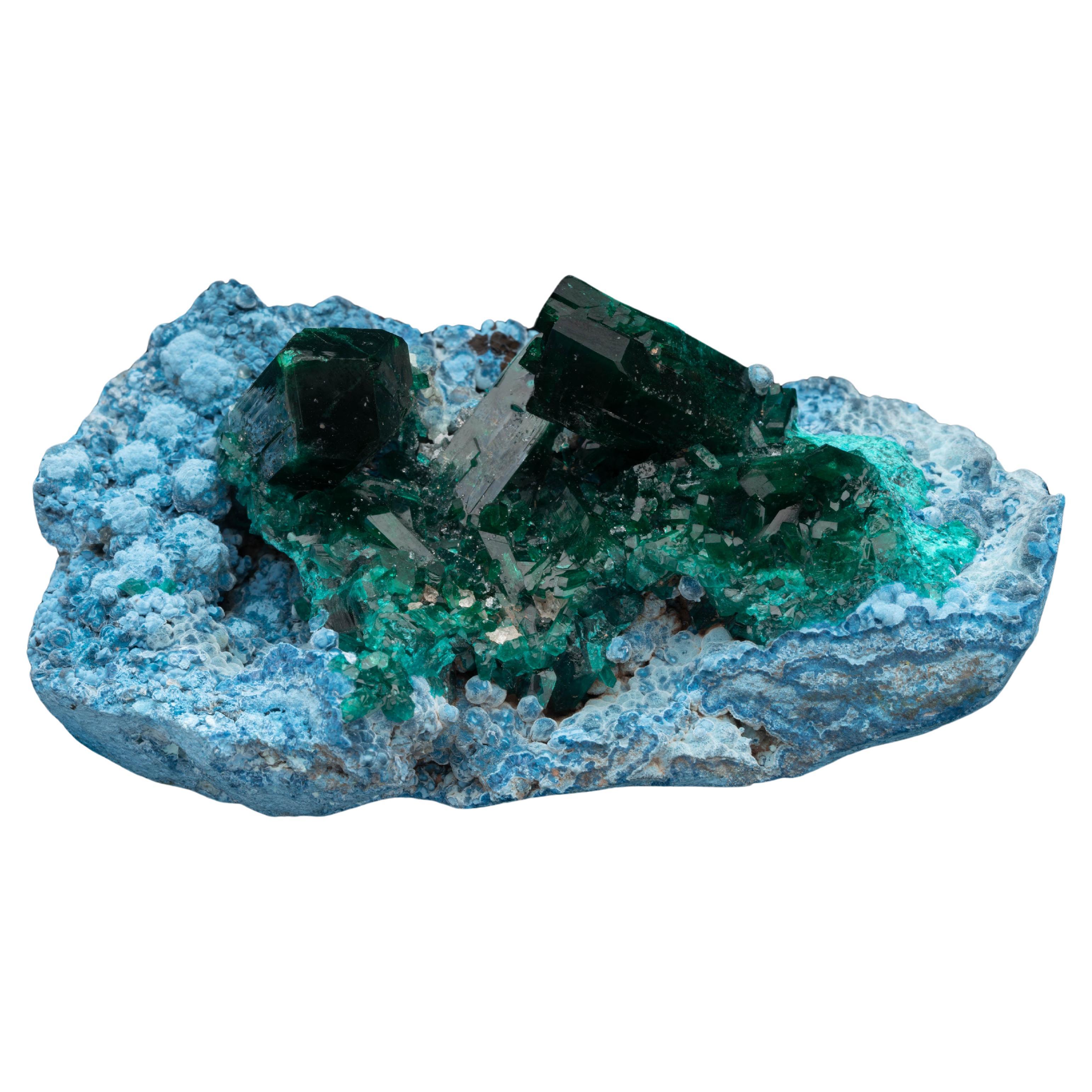 Dioptase with Calcite // 9 Lb. For Sale at 1stDibs