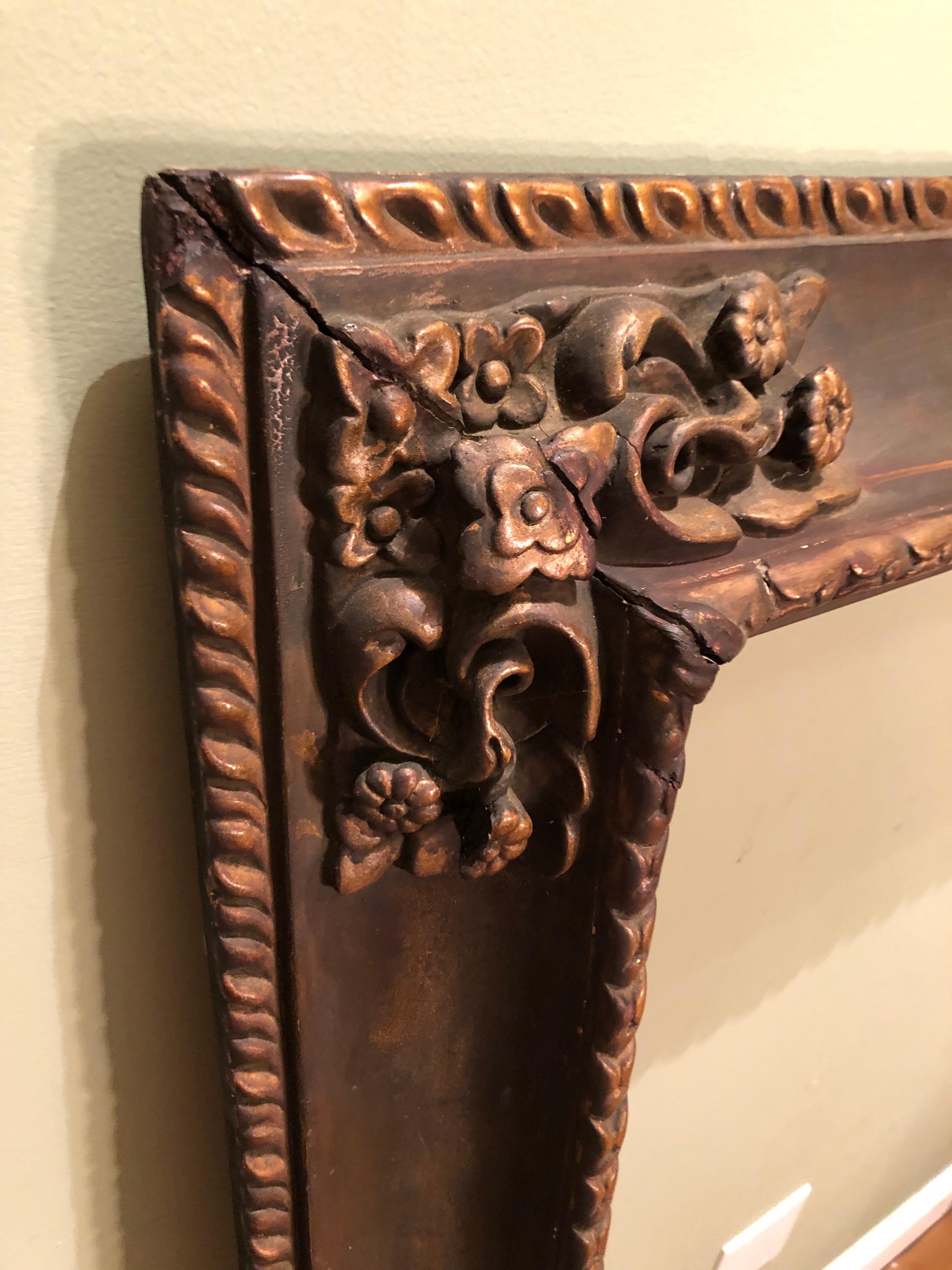 Museum Quality Gilt Gesso Frame with Embossed Designs at 1stDibs