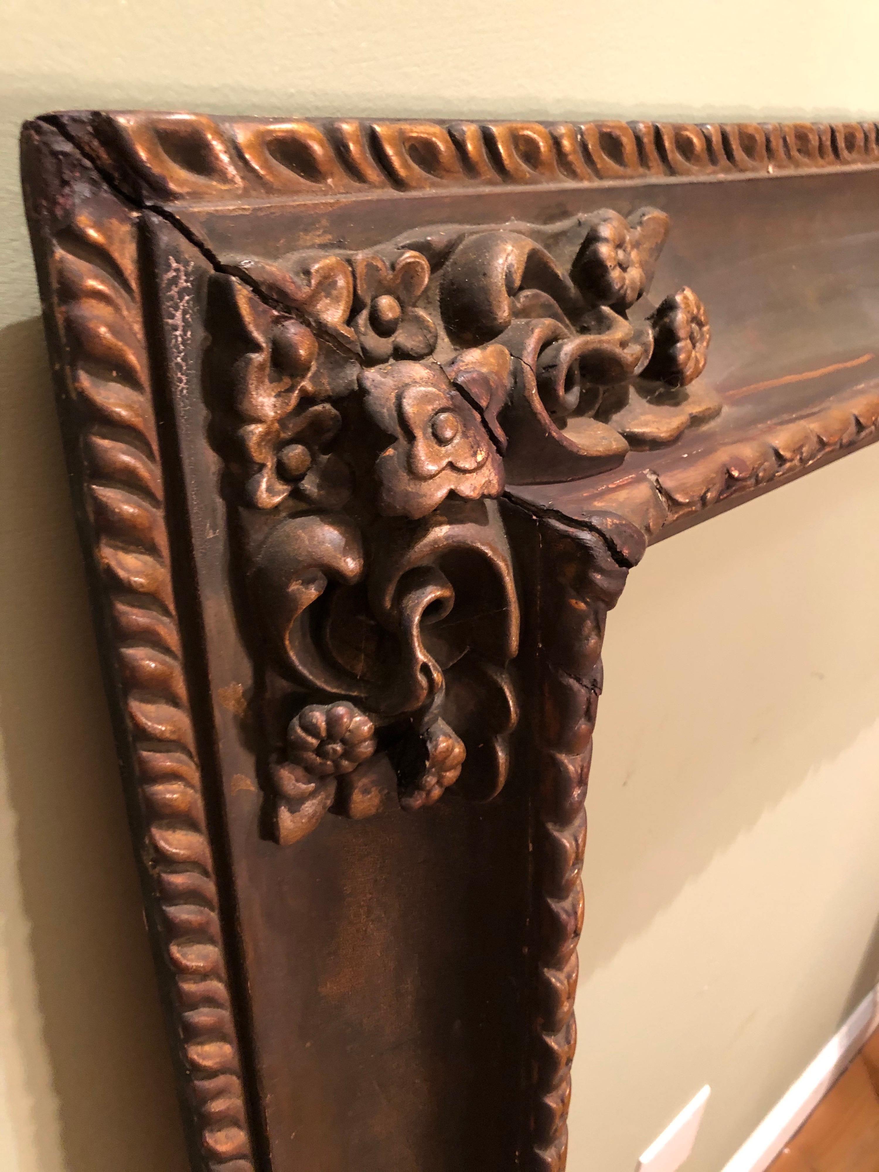 Museum Quality Gilt Gesso Frame with Embossed Designs at 1stDibs