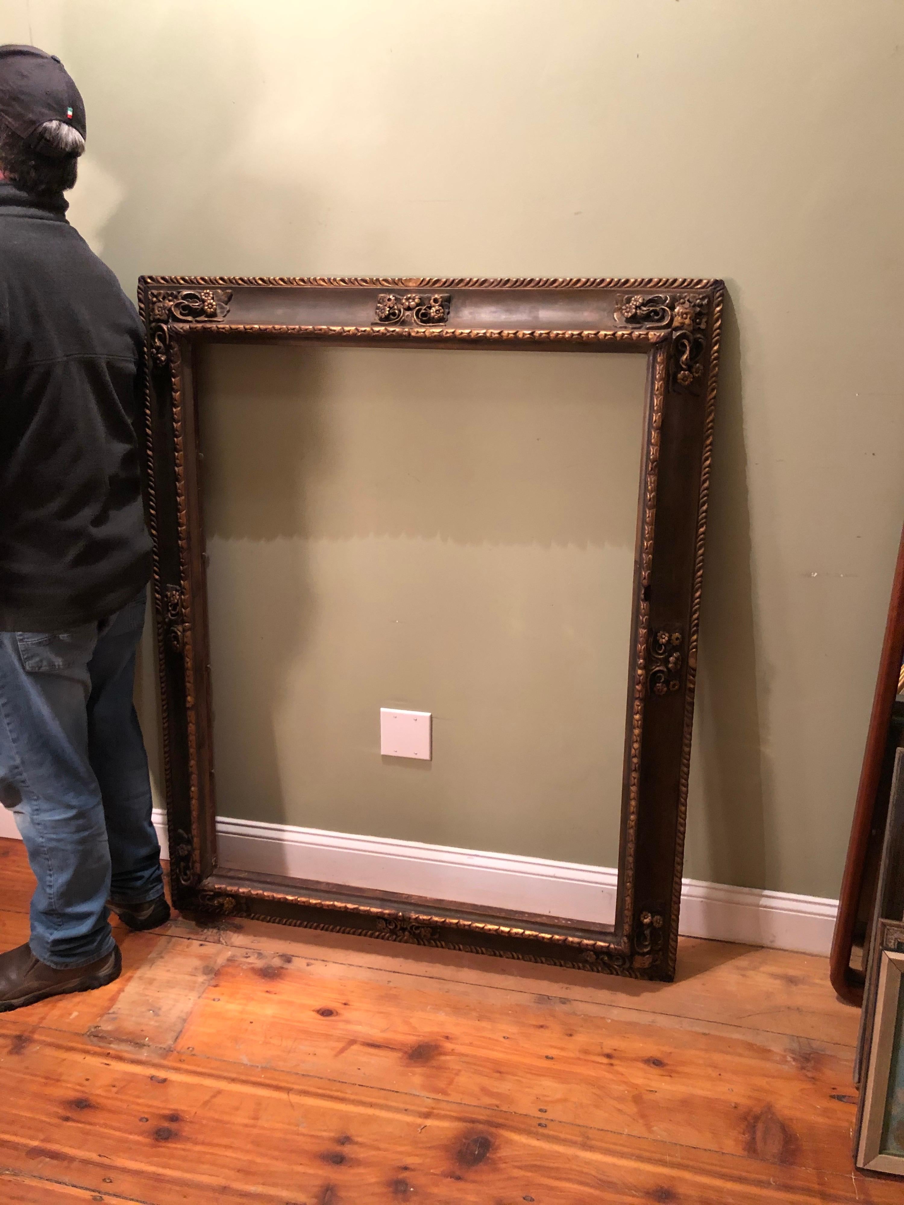 Museum Quality Gilt Gesso Frame with Embossed Designs at 1stDibs