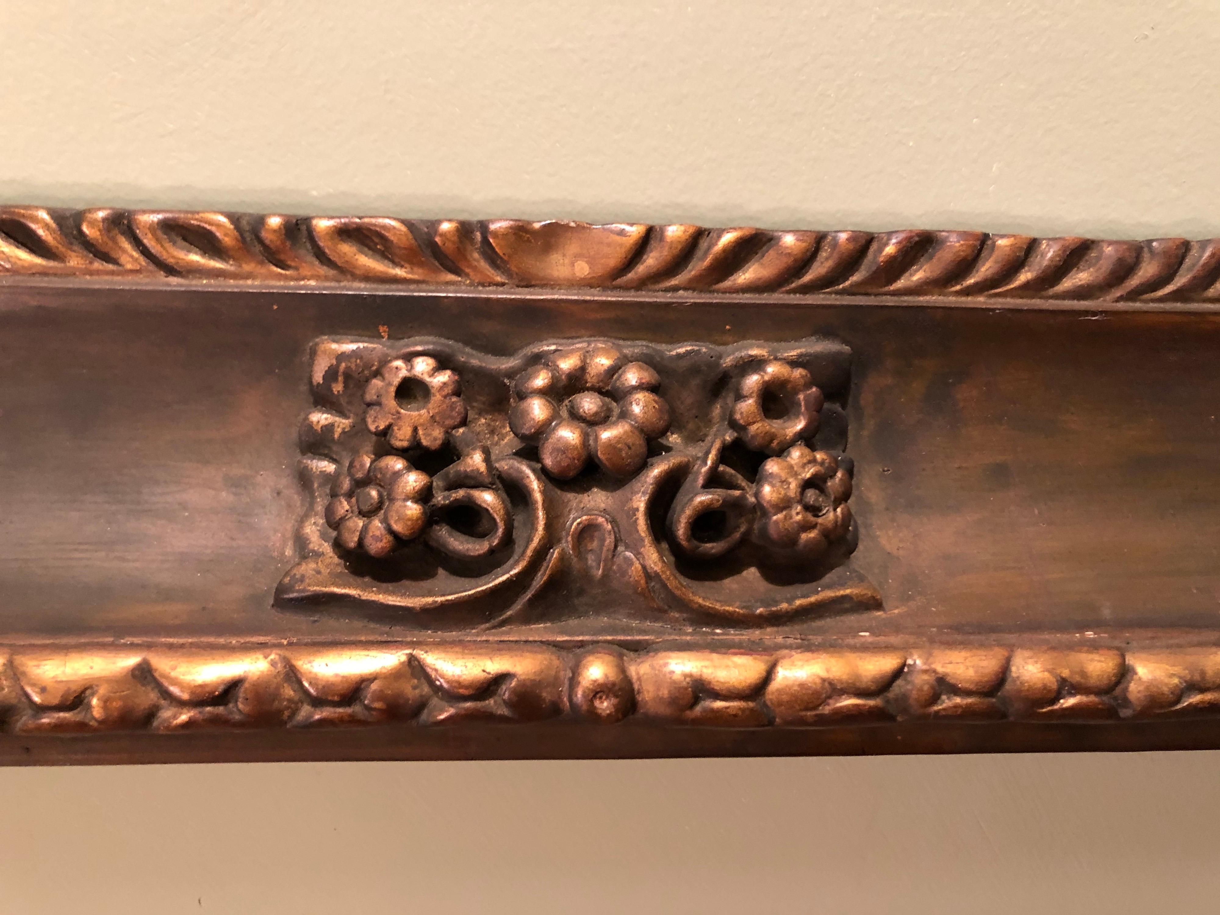 Museum Quality Gilt Gesso Frame with Embossed Designs at 1stDibs