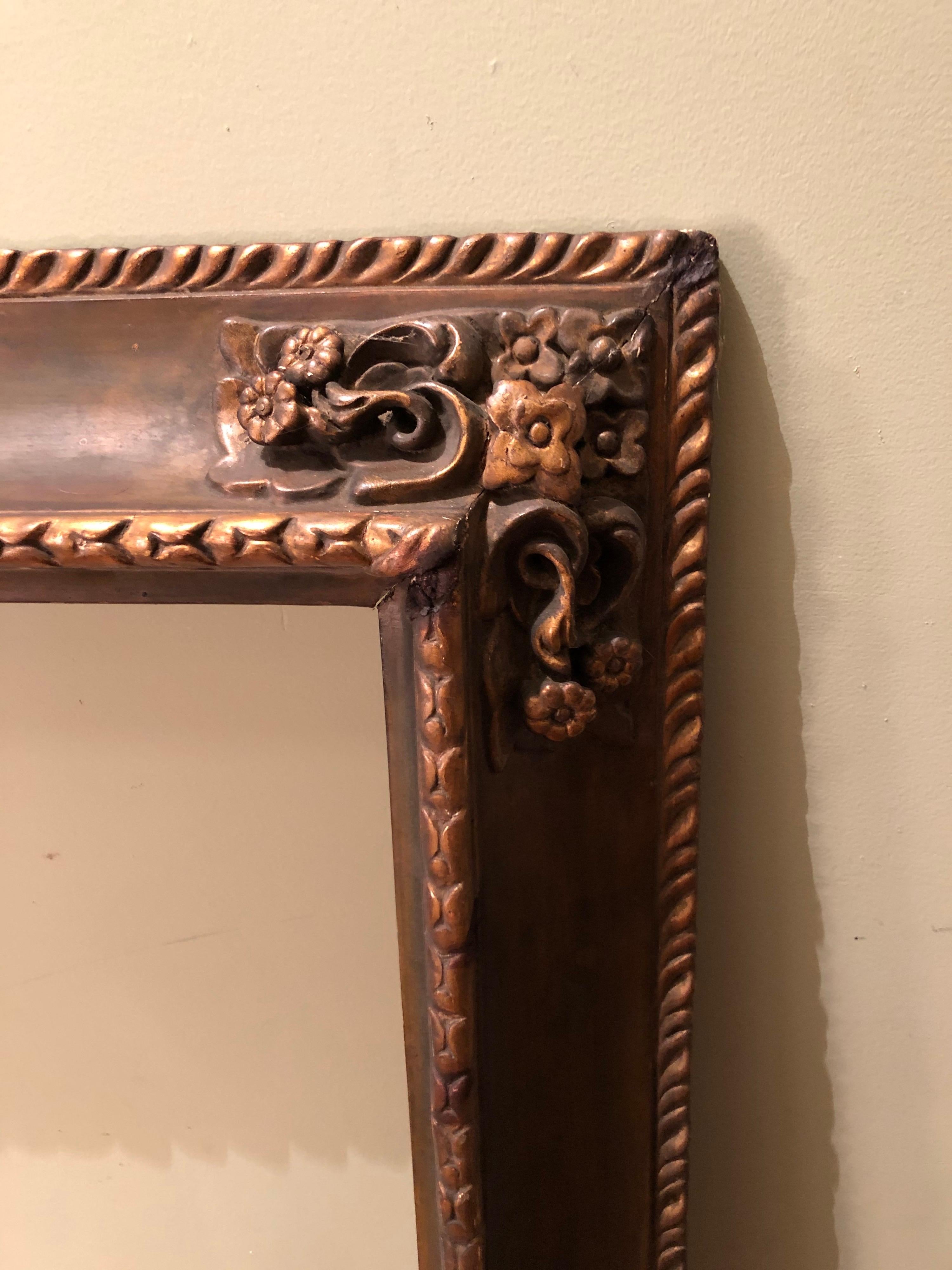 Museum Quality Gilt Gesso Frame with Embossed Designs at 1stDibs