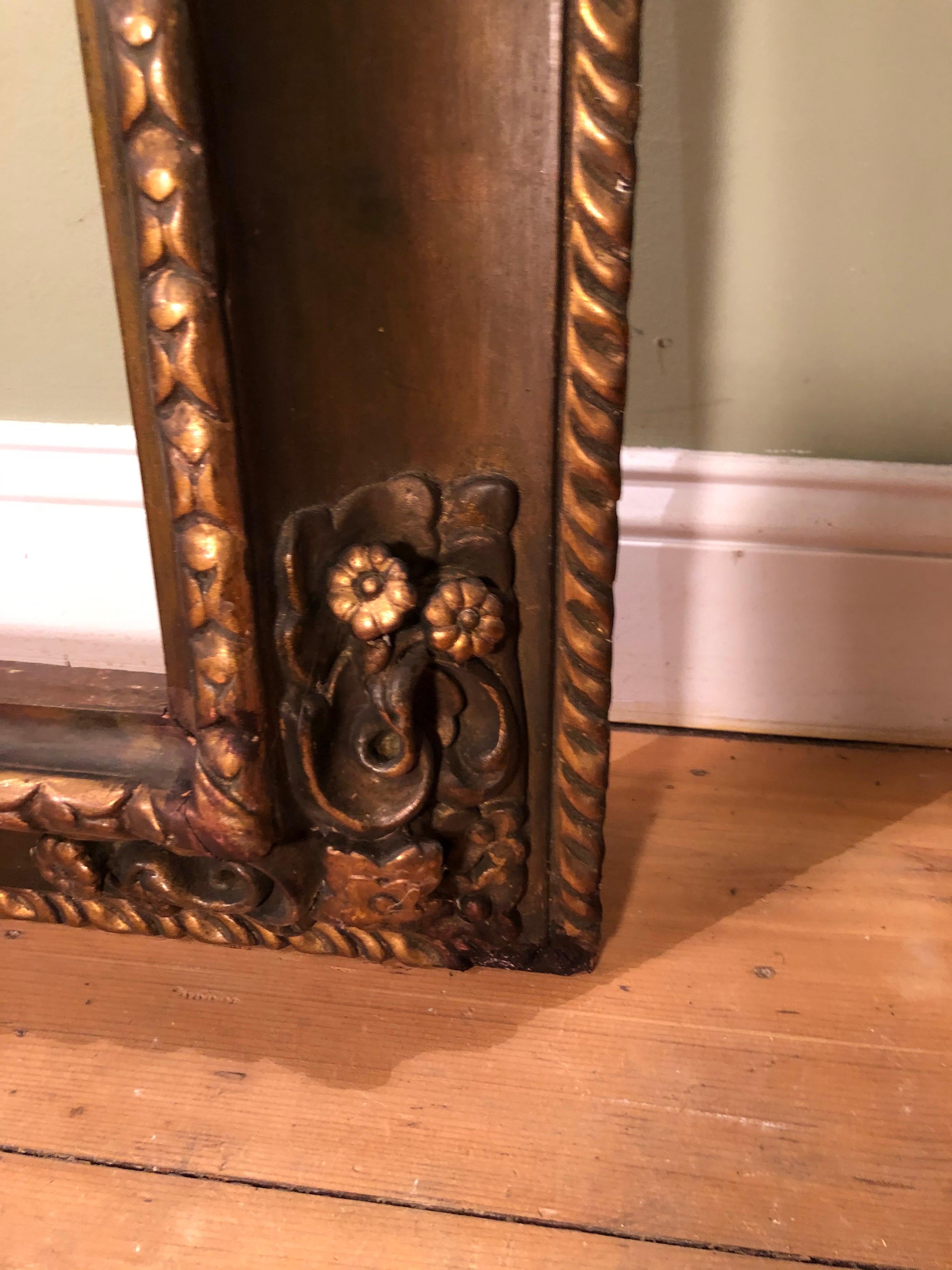 Museum Quality Gilt Gesso Frame with Embossed Designs at 1stDibs