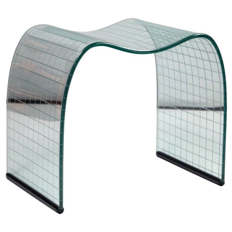 Museum Quality Modernist Vintage Fiam Crystal Stool For Sale at 1stDibs