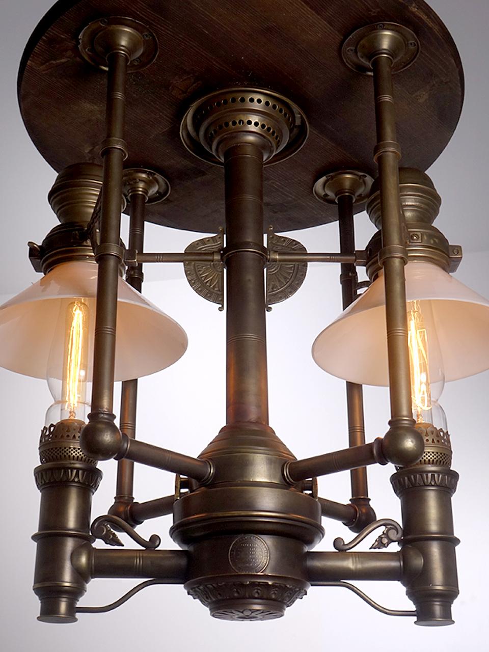 Museum Quality Post and Company Rail Car Center Lamp at 1stDibs