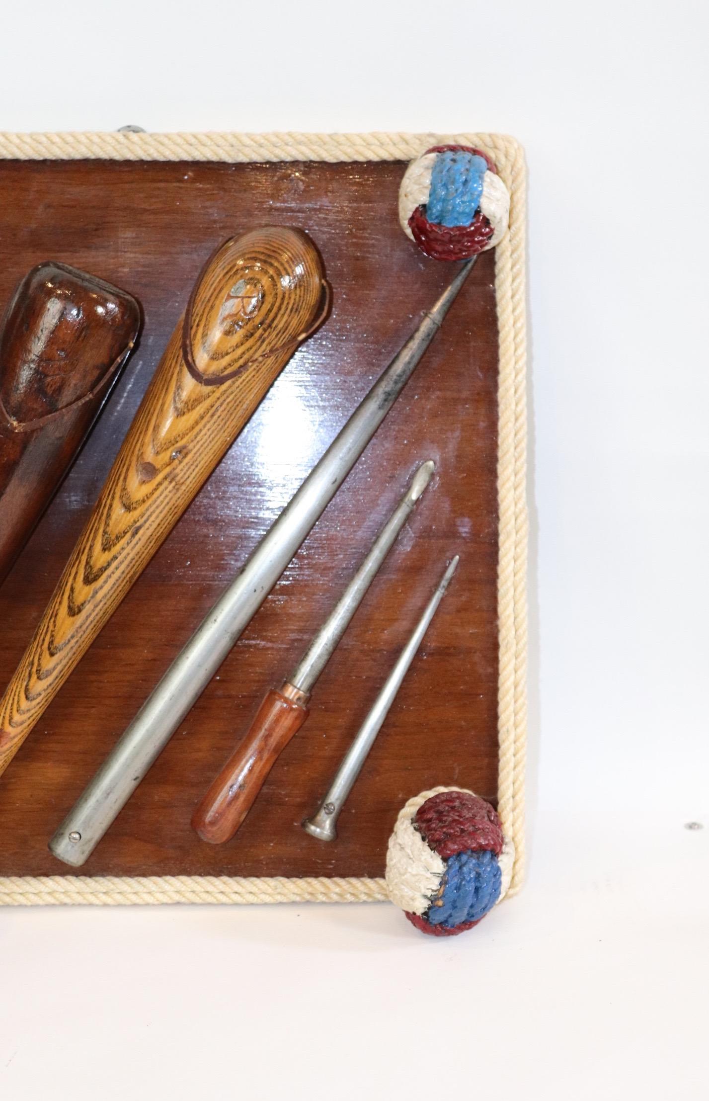 Museum Quality Ships Awl Board with Rope at 1stDibs