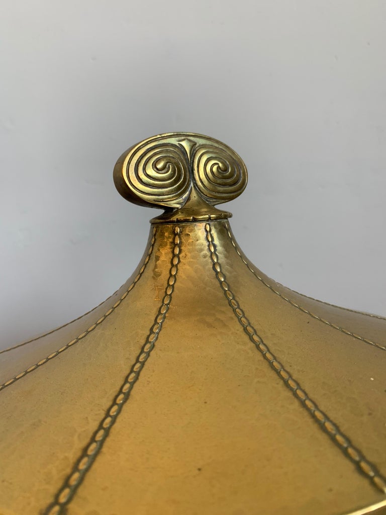 Museum Quality Viennese Secession Brass and Glass Punch Bowl Table ...