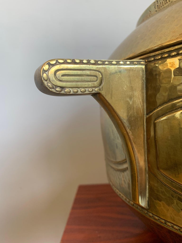 Museum Quality Viennese Secession Brass and Glass Punch Bowl Table ...