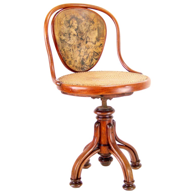 Music Chair Thonet Nr.2 with Wagner's Portrait, circa 1900 at 1stDibs