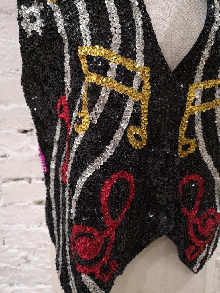 Music sequins vest For Sale at 1stDibs