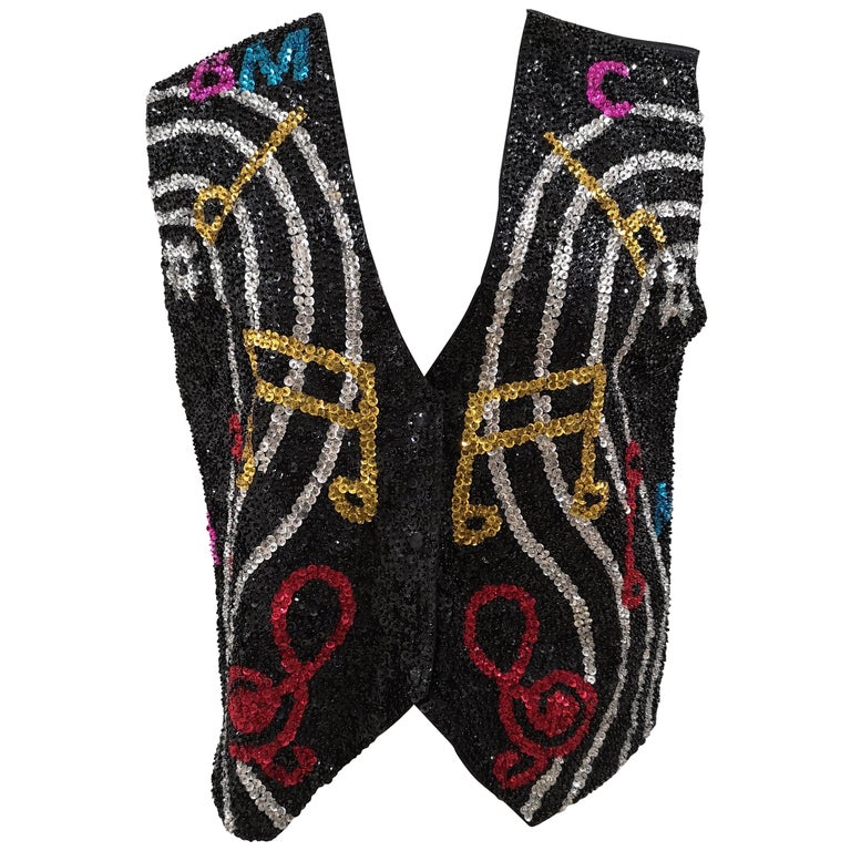 Music sequins vest For Sale at 1stDibs