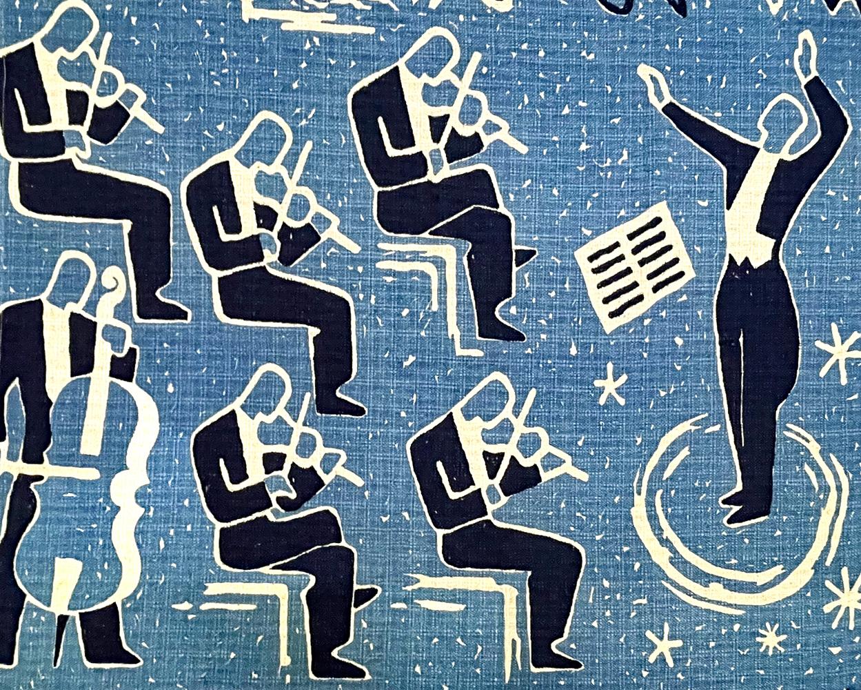 "Music, Theatre, Ballet", Large, Rare Art Deco Tapestry in Blue and ...
