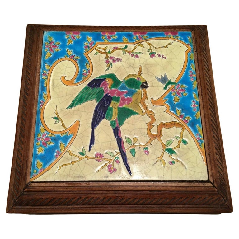 Musical Trivet with Longwy Enamels, 20th Century For Sale at 1stDibs