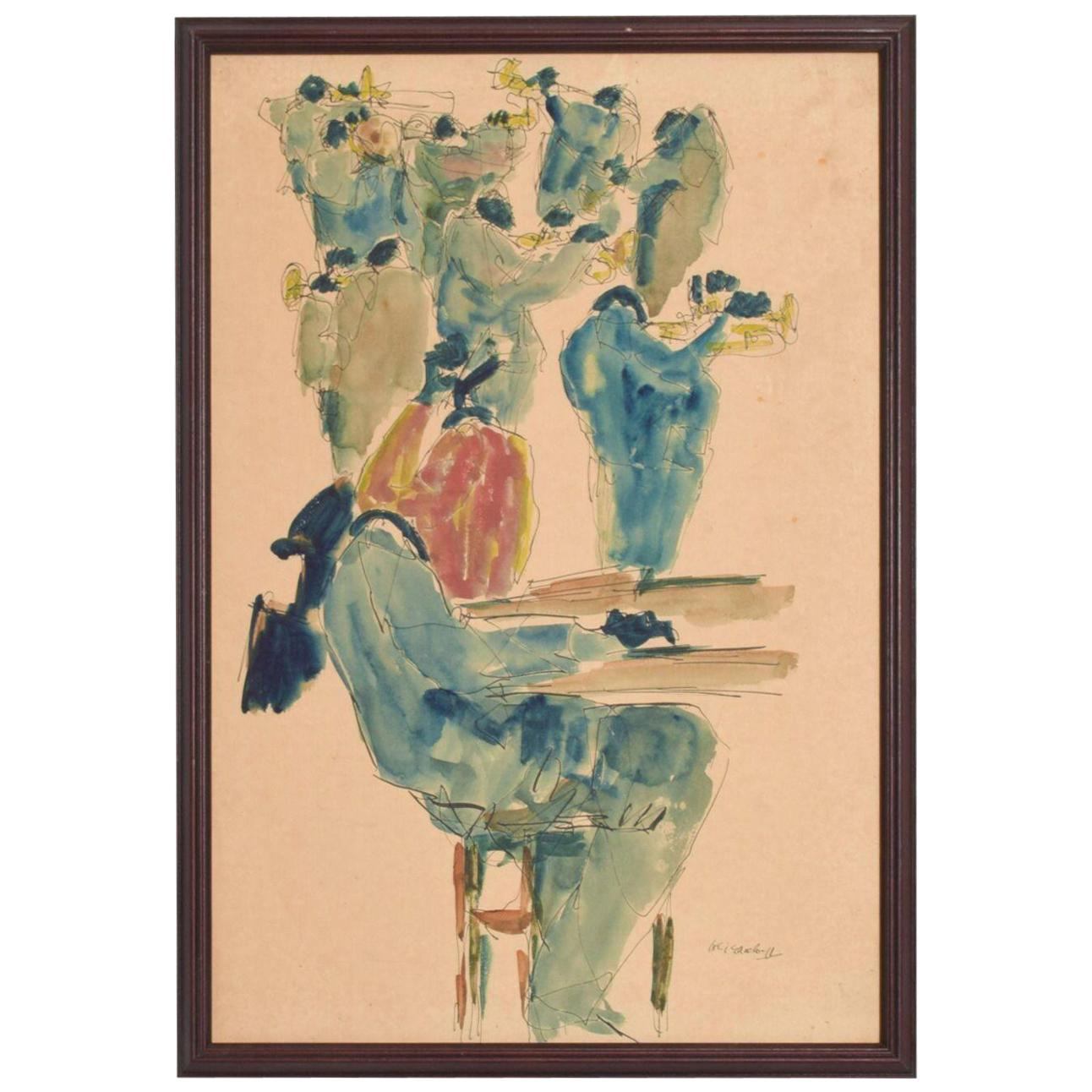 S. Oliphant, Dry Watercolor on Paper For Sale at 1stDibs