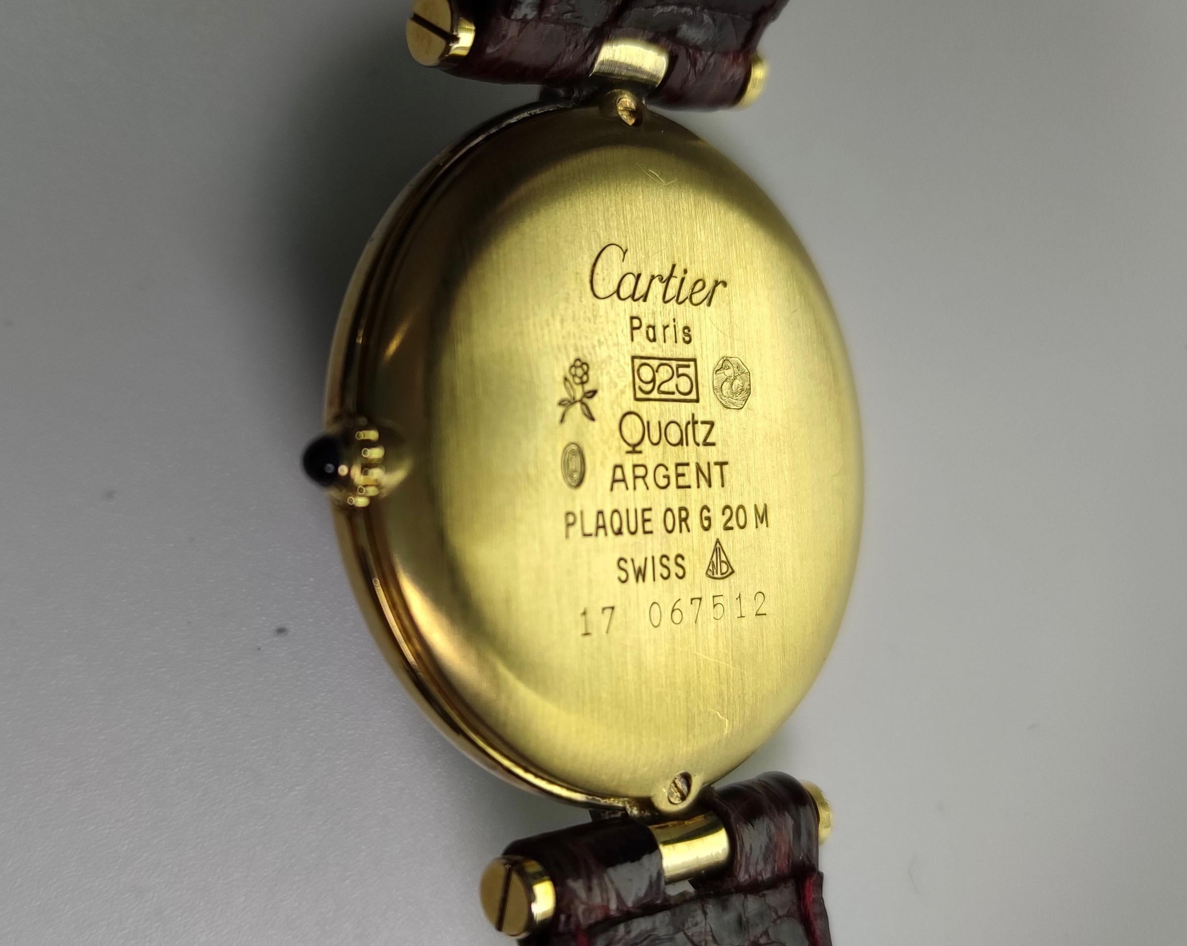 Must de Cartier Argent Plaque or Quartz Watch For Sale at 1stDibs