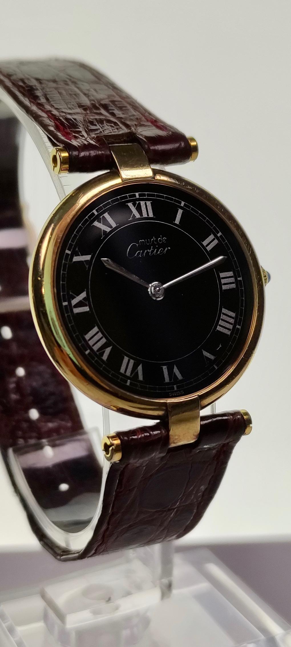Must de Cartier Argent Plaque or Quartz Watch For Sale at 1stDibs