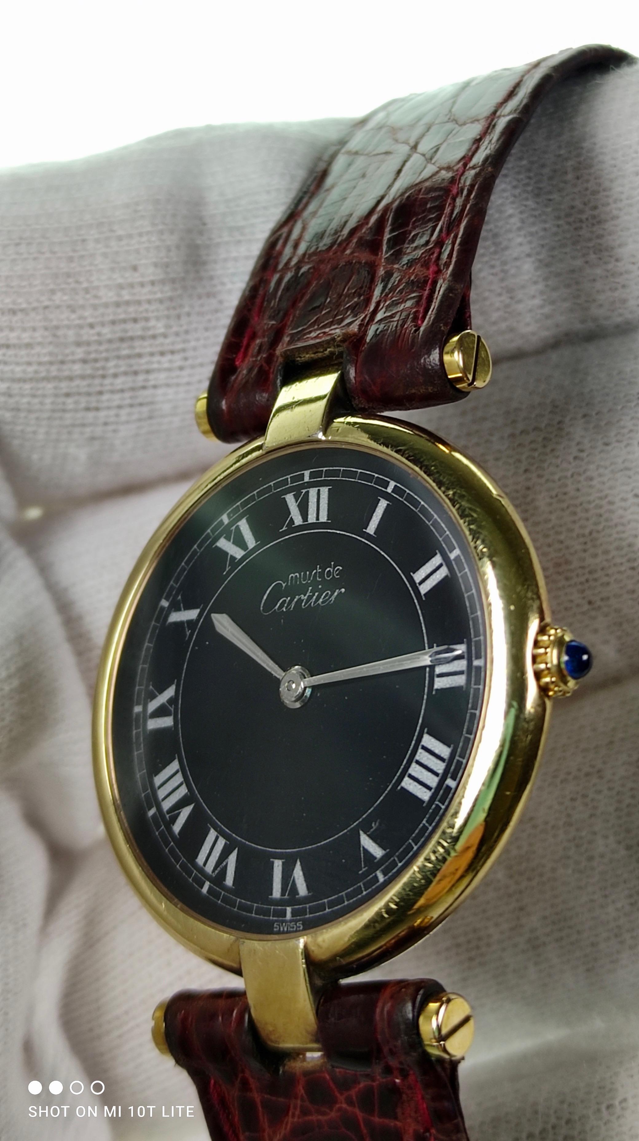 Must de Cartier Argent Plaque or Quartz Watch For Sale at 1stDibs