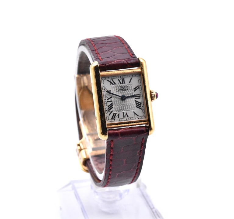 Must de Cartier Argent Vermeil Tank Watch at 1stDibs