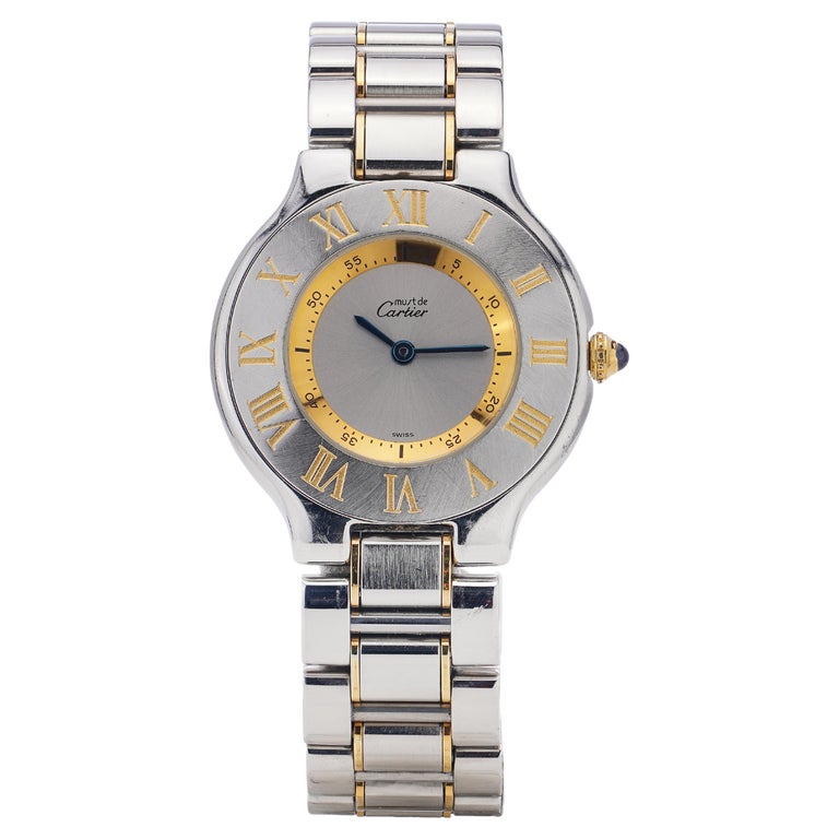 Must de Cartier Ladies 21, Bi-Metal Stainless Steel and Gold Watch - En ...