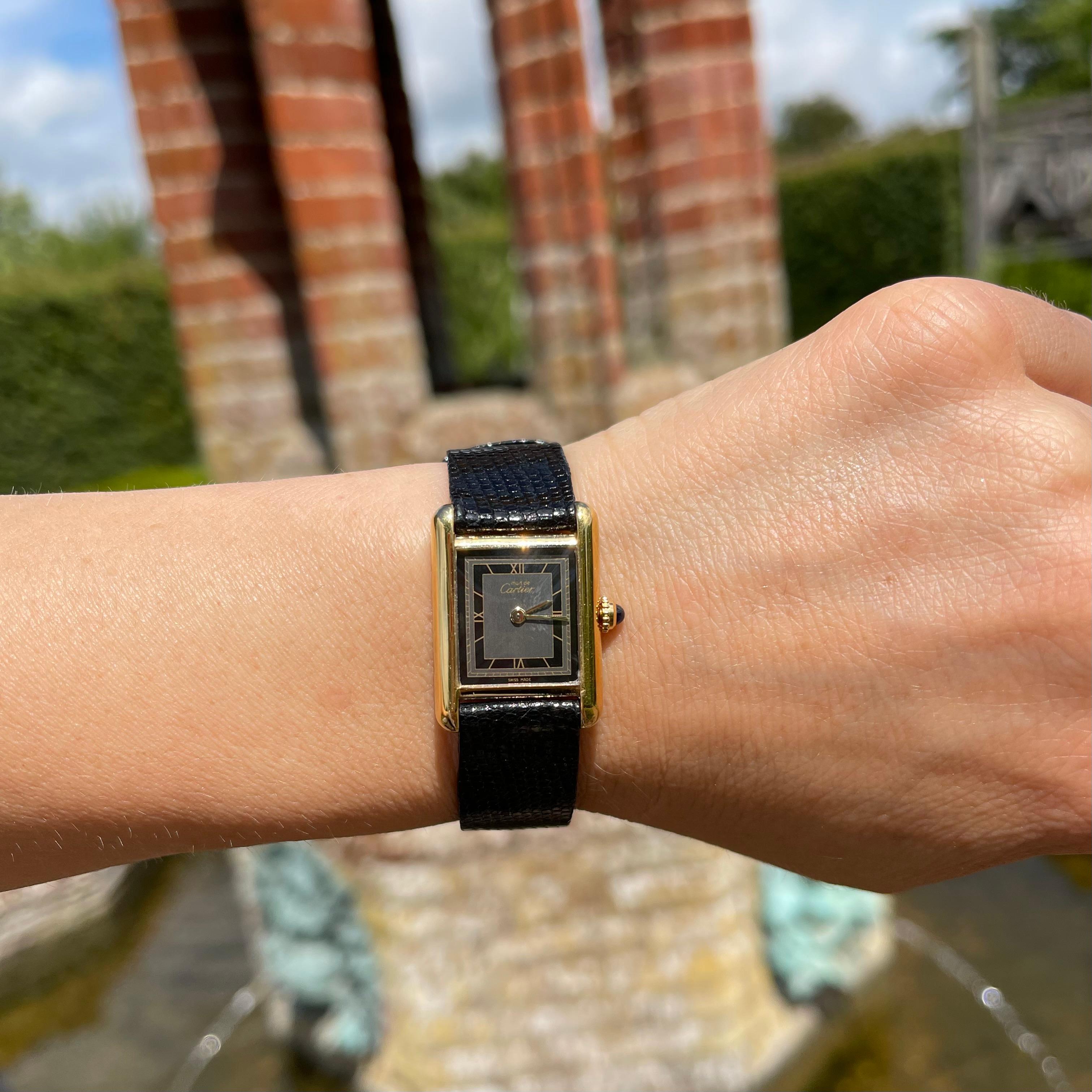 Must de Cartier Tank Ladies Quartz 1990s, Silver Gilt Vermeil, Ref ...