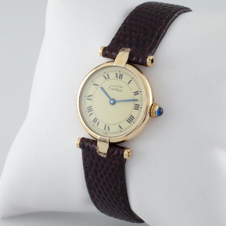 Must de Cartier Women's Round Vermiel Quartz Watch with Box and Leather ...