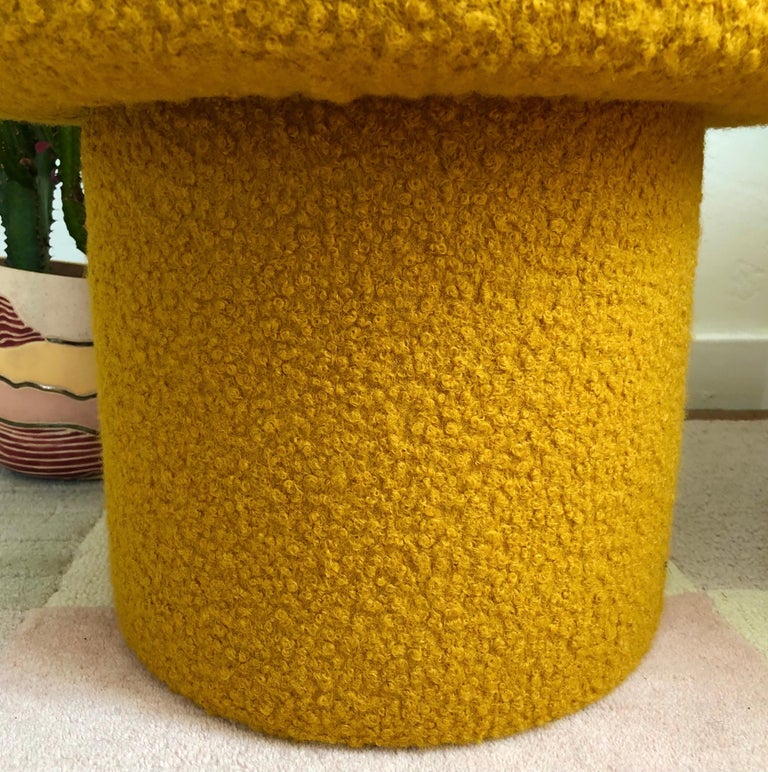 Mustard Boucle Mushroom Ottoman at 1stDibs | mushroom footstool ...