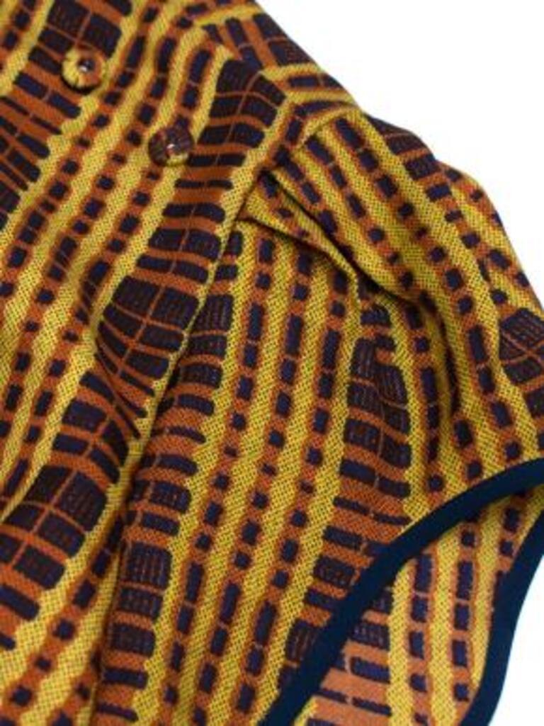 Mustard and brown checkered silk blouse For Sale at 1stDibs