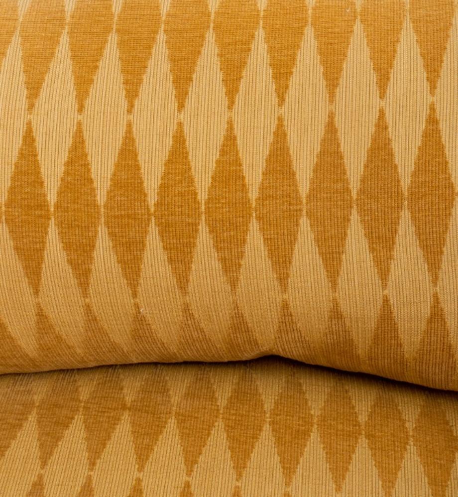 Mustard Upholstered Lounge Armchair and Ottoman For Sale at 1stDibs