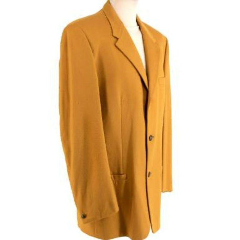 Mustard Yellow Wool Single Breasted Jacket For Sale at 1stDibs